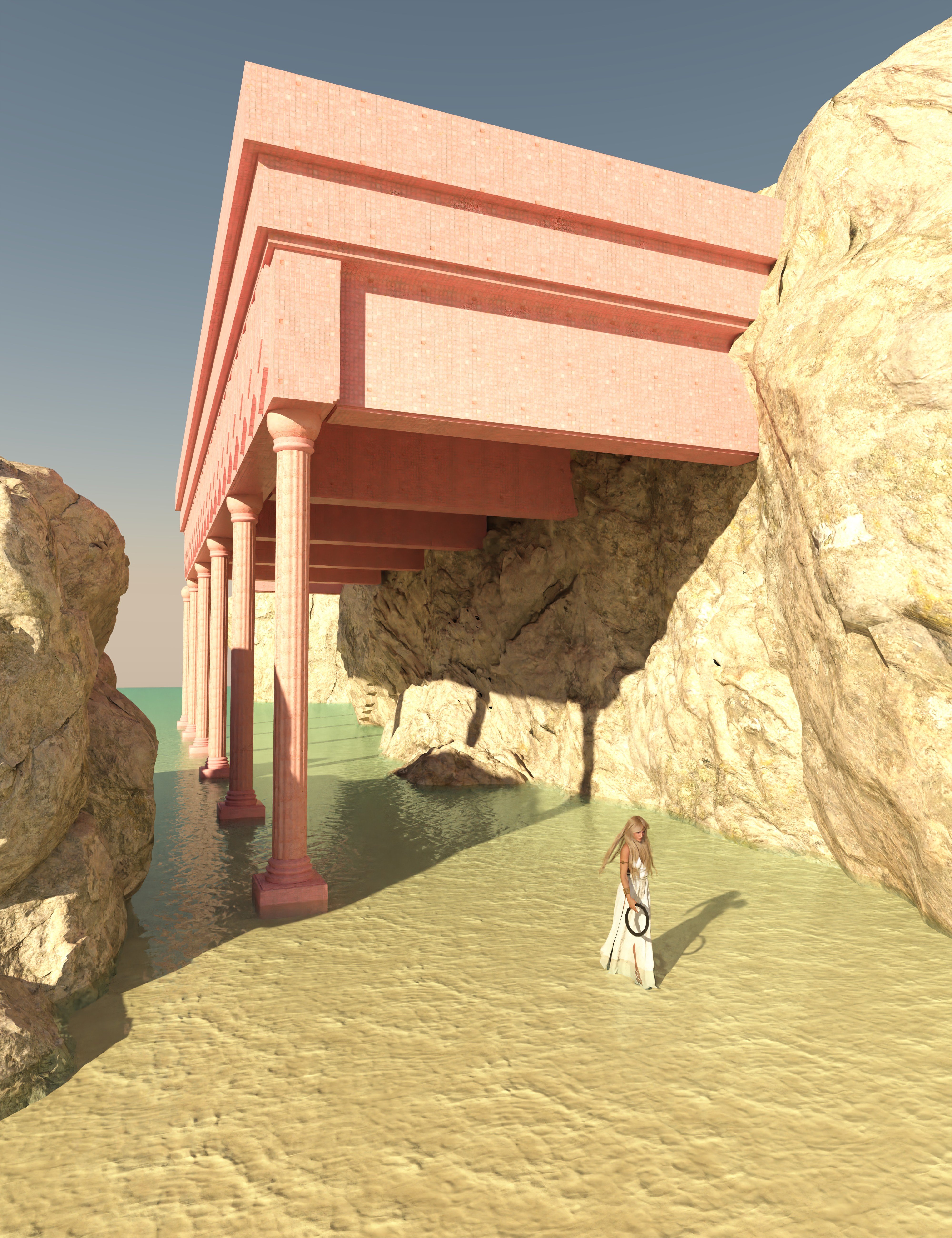 HT Greek Pink Columns Dream | Daz 3D