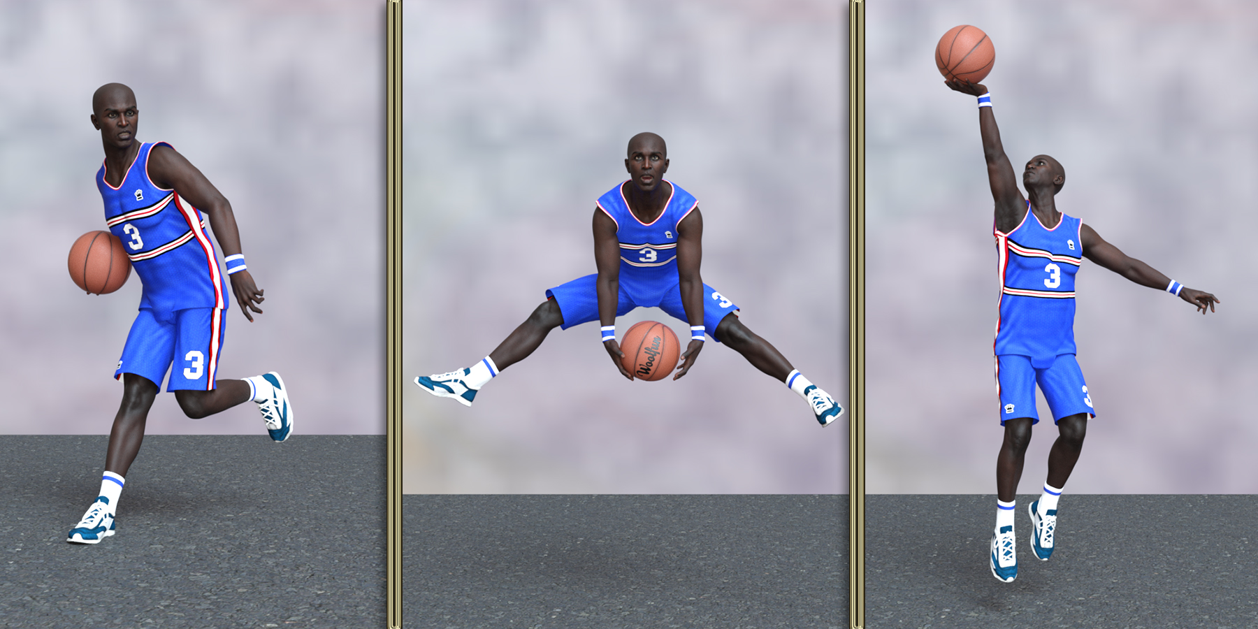 Basketball Hierarchical Poses for Genesis 9 And XI Sports Ball Set | Daz 3D