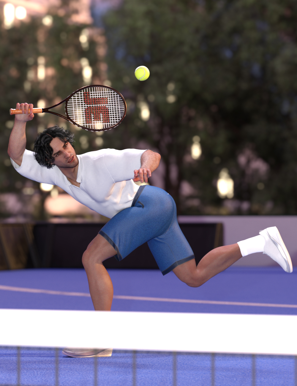 Tennis Hierarchical Poses for Genesis 9 and XI Tennis Set | Daz 3D