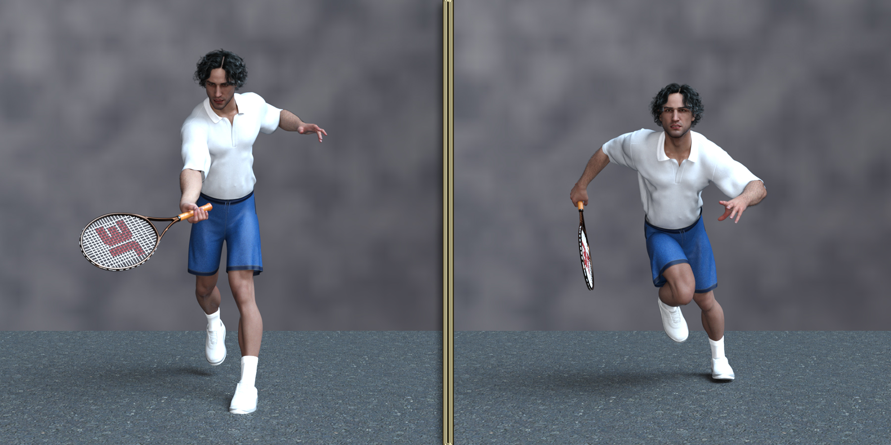 Tennis Hierarchical Poses for Genesis 9 and XI Tennis Set | Daz 3D
