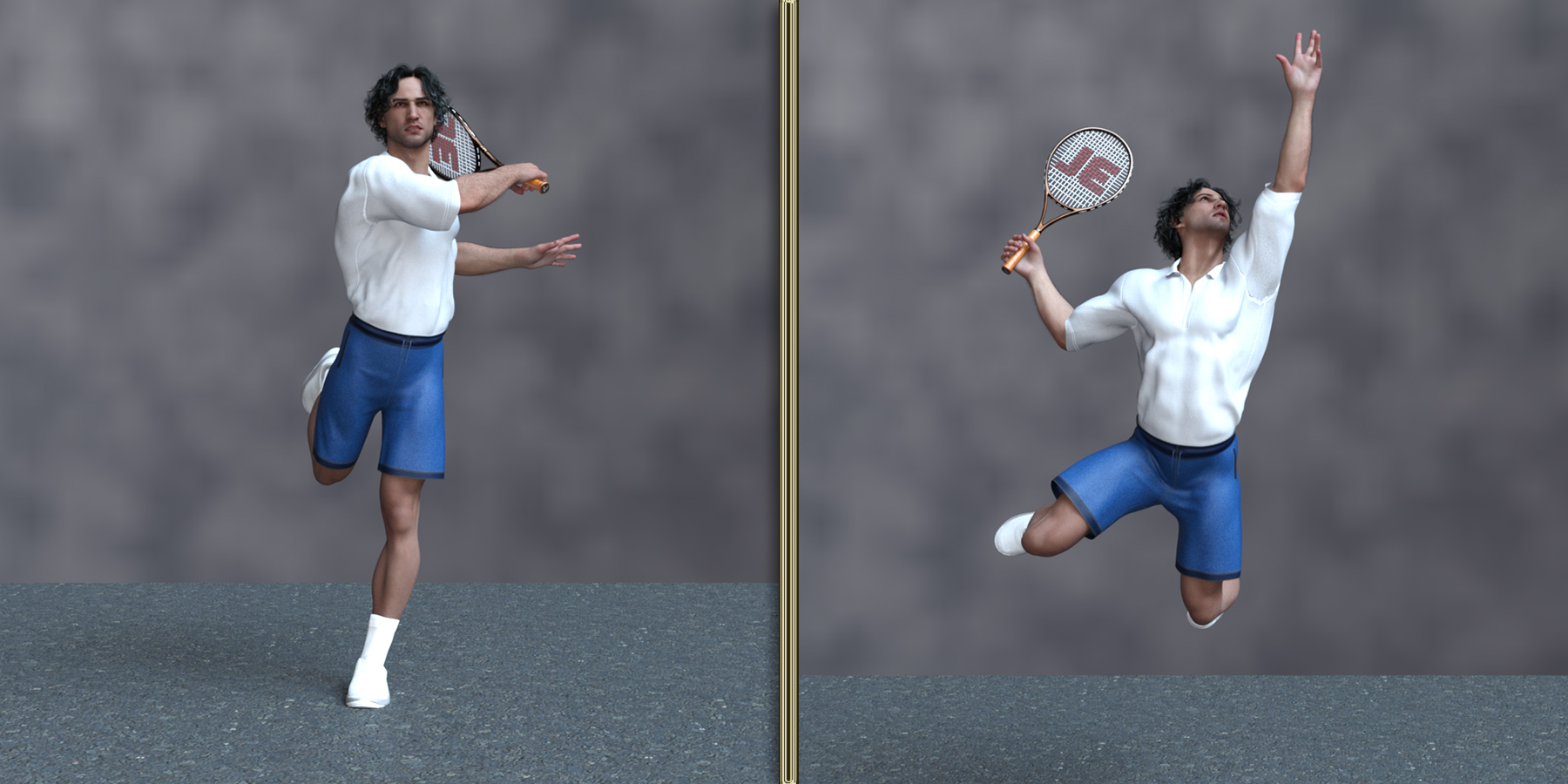 Tennis Hierarchical Poses for Genesis 9 and XI Tennis Set | Daz 3D