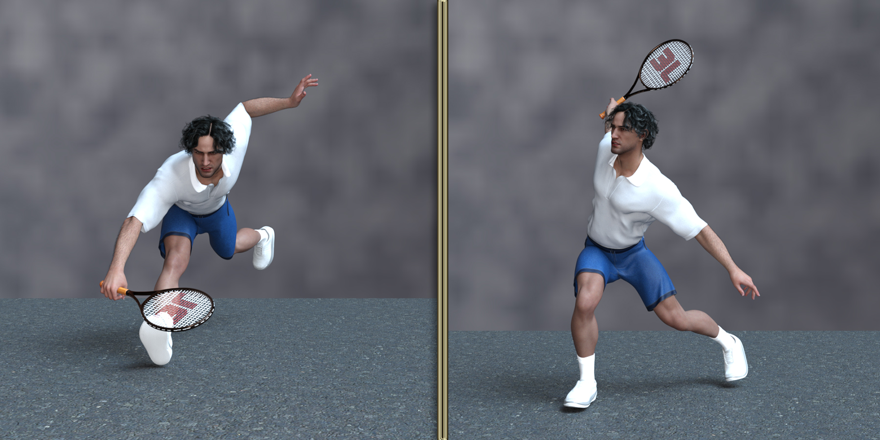 Tennis Hierarchical Poses for Genesis 9 and XI Tennis Set | Daz 3D
