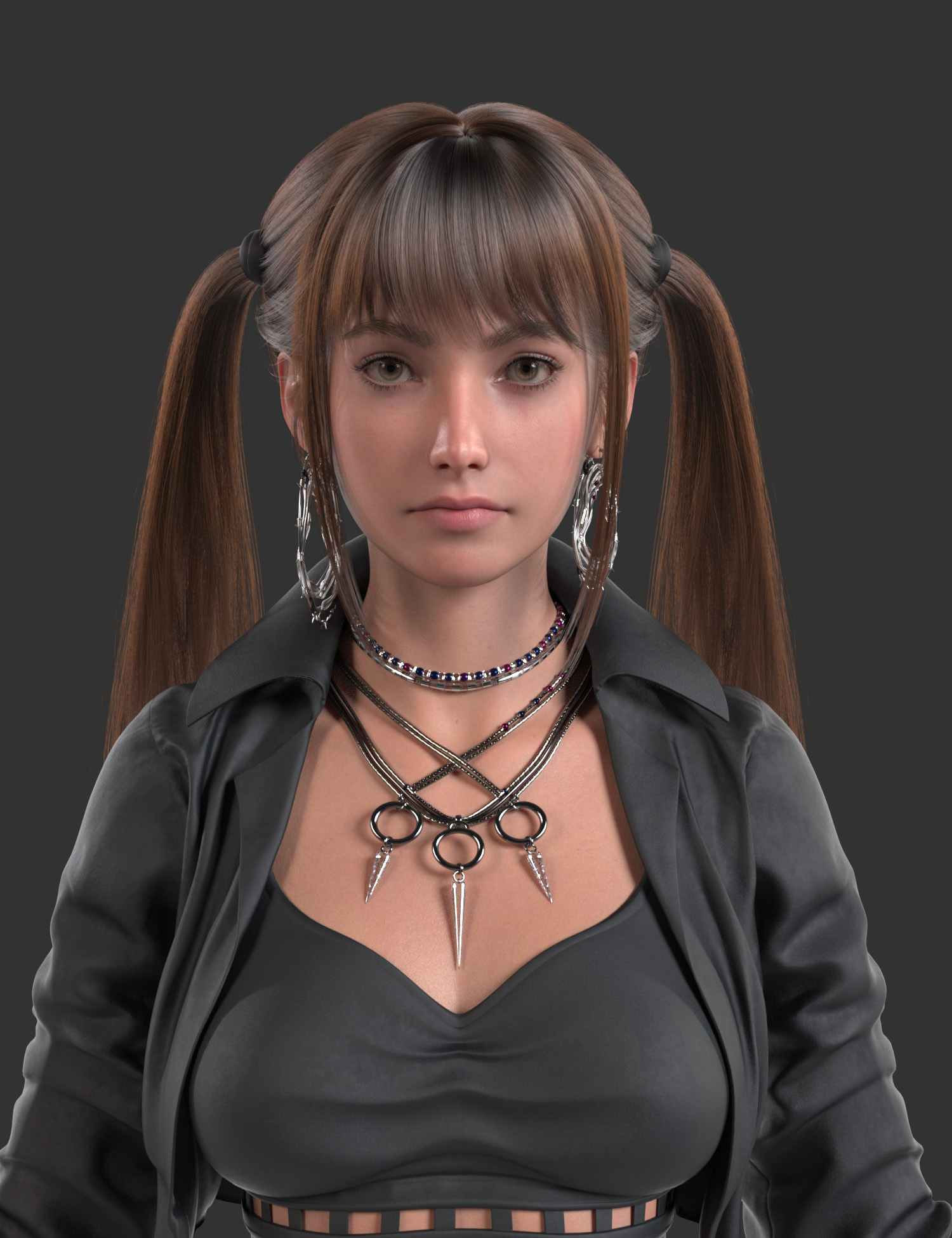 XYZ Classic Twin Tails Hair for Genesis 9 | Daz 3D