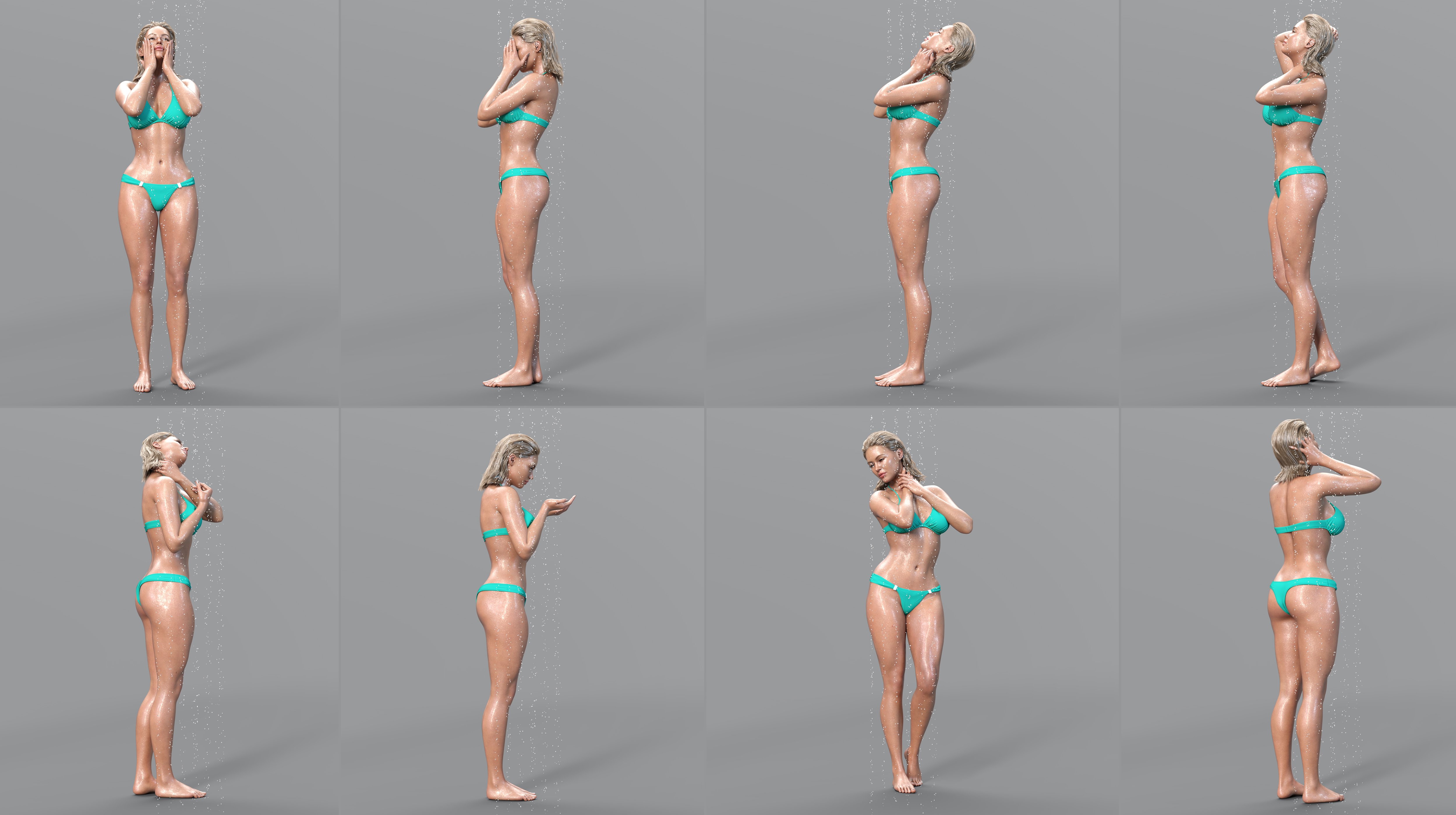 Z Taking a Shower Pose Mega Set for Genesis 9 and 8 Female | Daz 3D