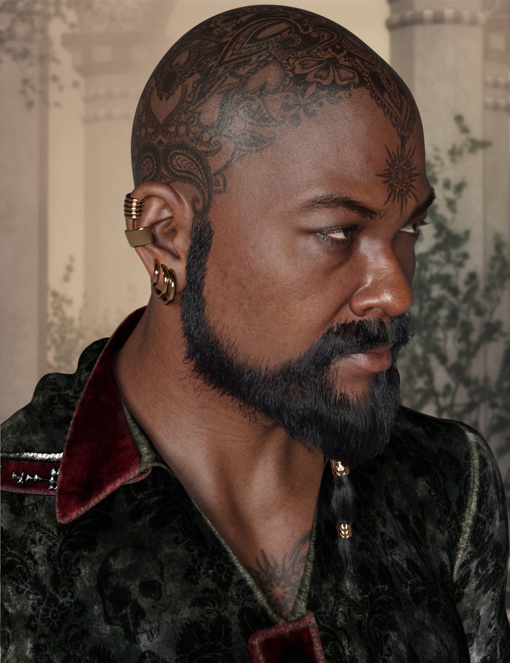 MRL Combinations : Warrior Braid, Beard and Tattoos Bundle For Genesis ...