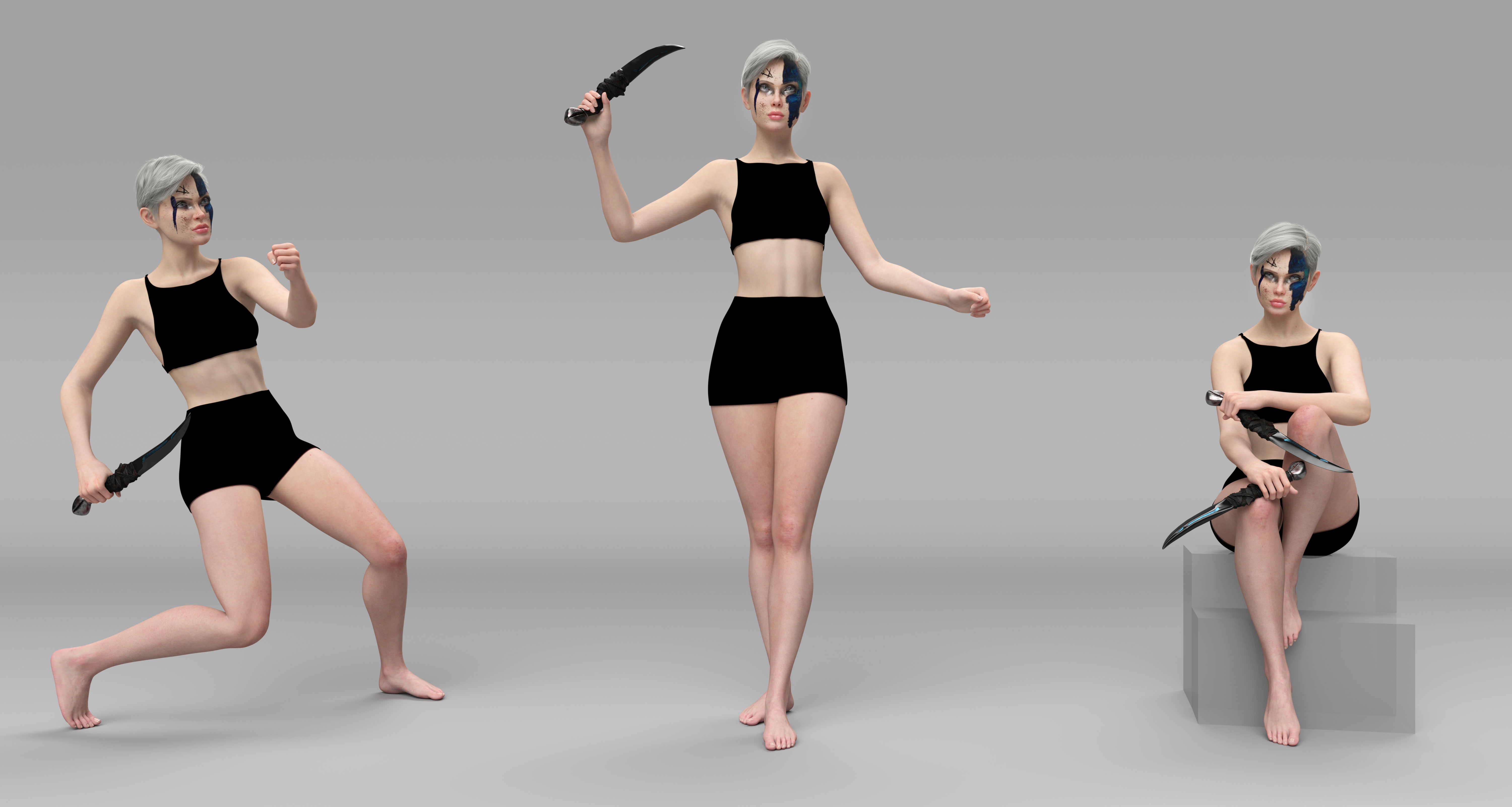 Savage Force Poses and Props for Genesis 9 and Genesis 8 Female | Daz 3D