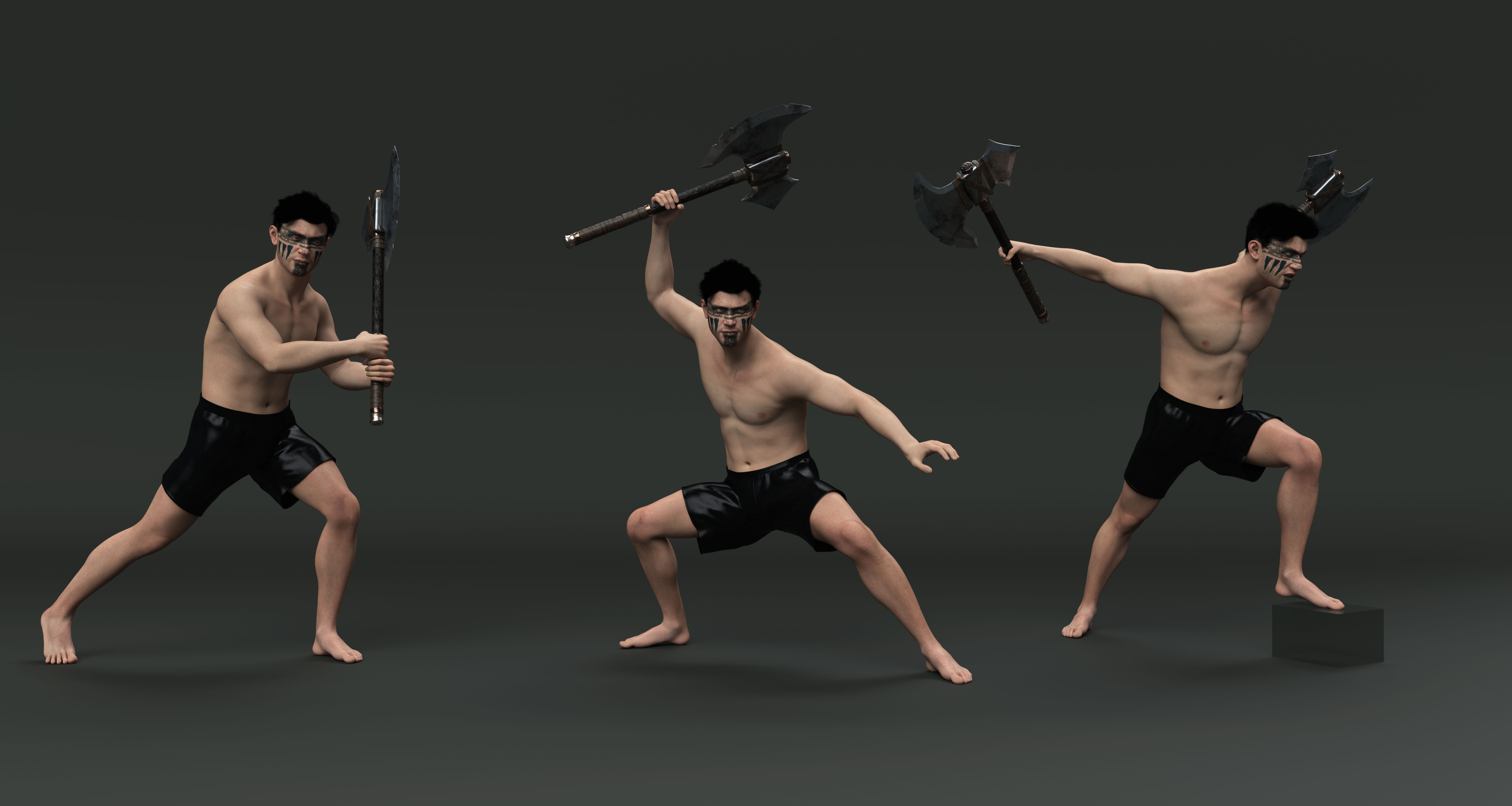 Wild War Poses and Props For Genesis 9 and Genesis 8 Male | Daz 3D