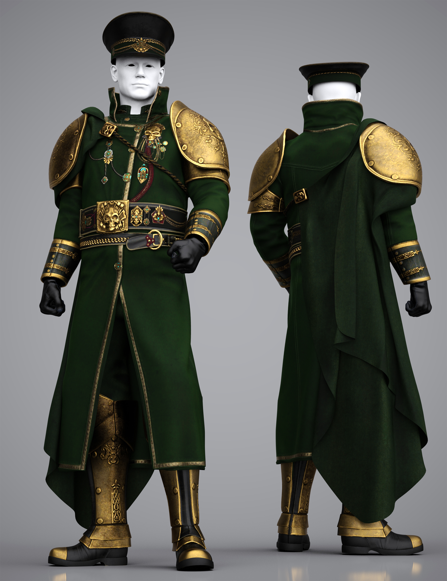 dForce Imperial Commander Outfit Texture Add-On | Daz 3D