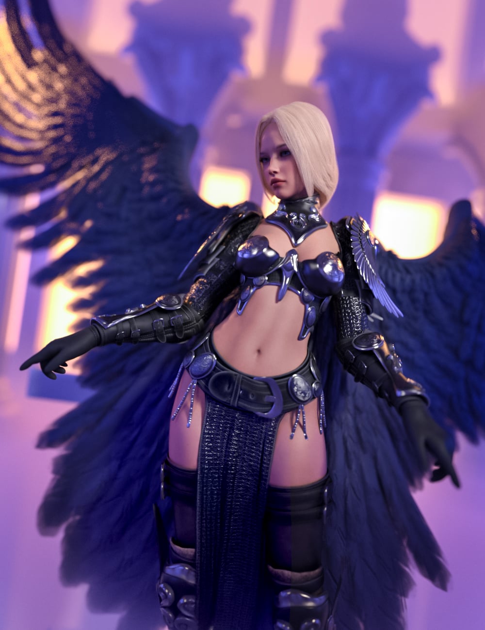 Scarlet Valkyrie Fantasy Wings, Weapons & Poses for Genesis 8, 8.1 & 9 Females | Daz 3D