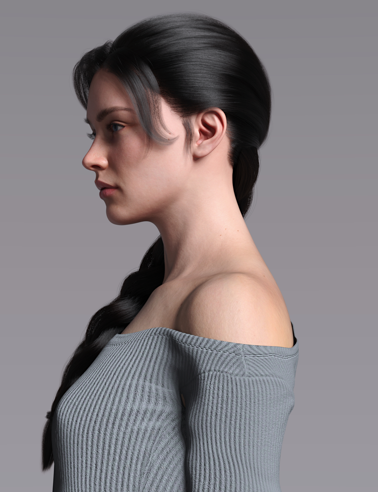 dForce Voluminous Side Braid for Genesis 9 | Daz 3D