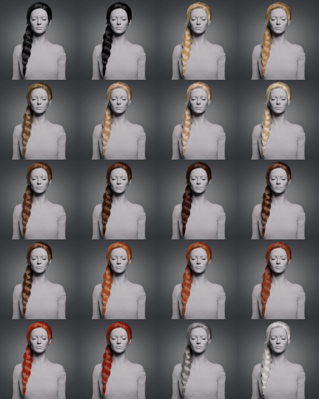 dForce Voluminous Side Braid for Genesis 9 | Daz 3D