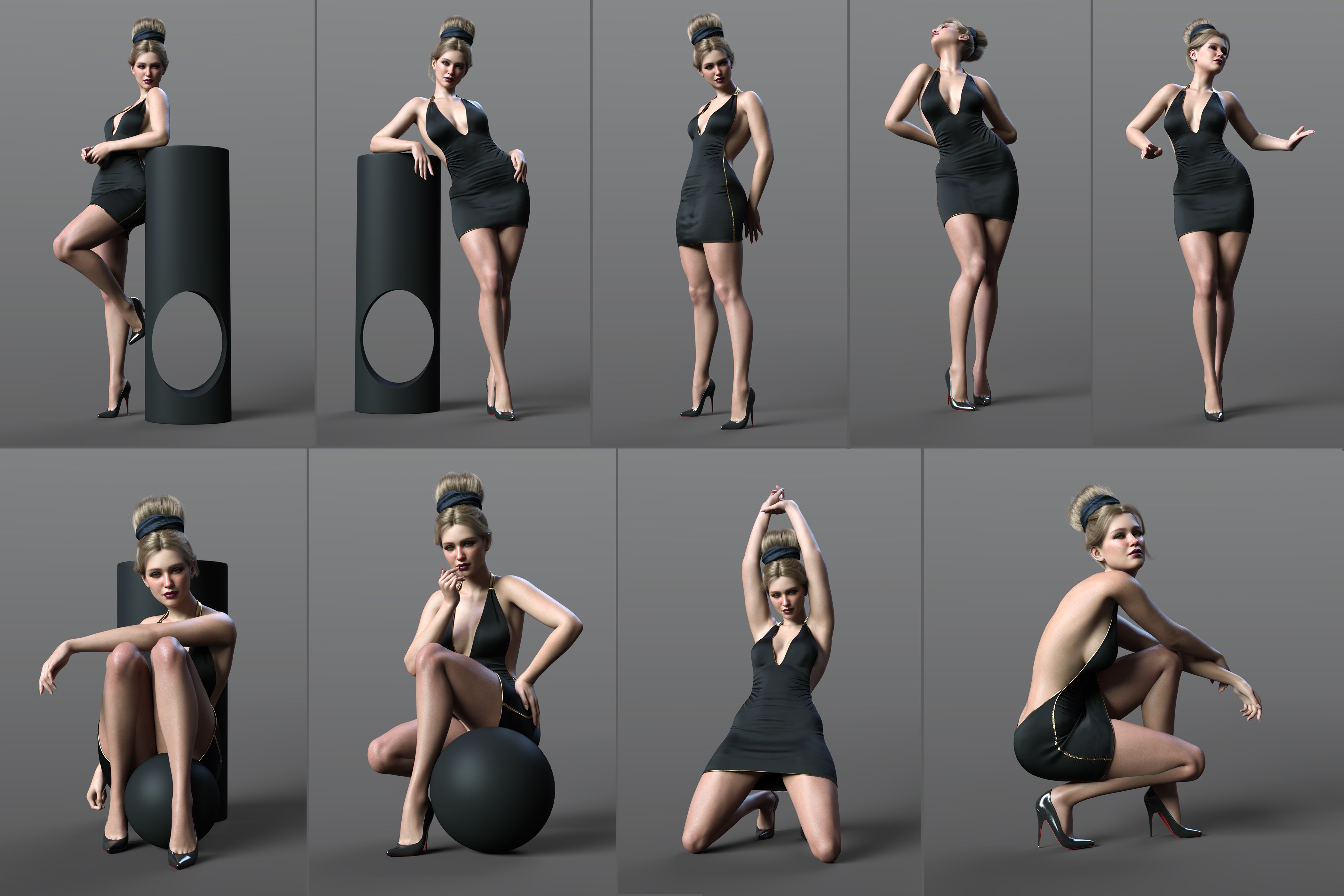Z Beauty Queen Shape and Pose Mega Set for Genesis 9 and 8 Female ⋆ Freebies Daz 3D
