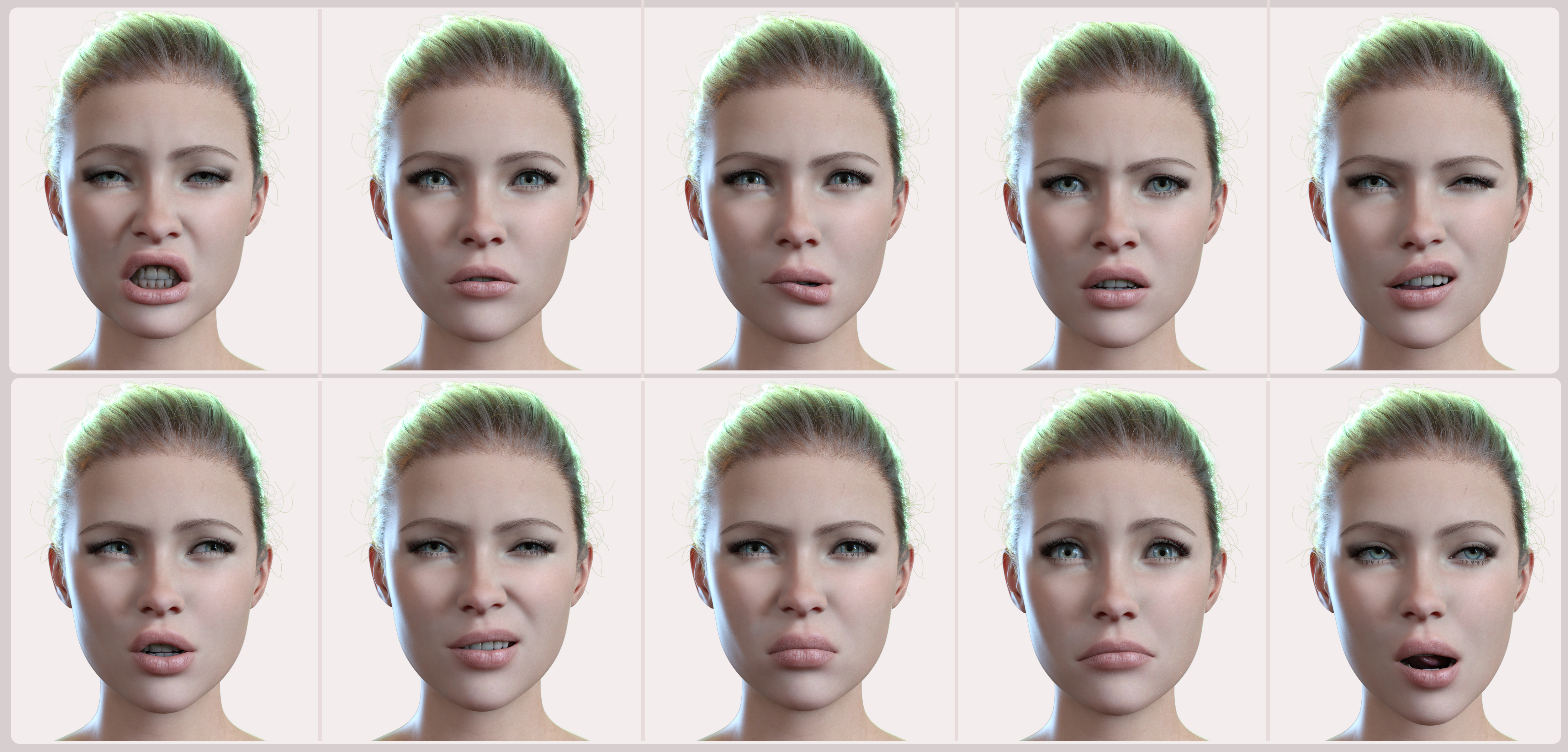 Z Face Library Frowns Expressions for Genesis 9 | Daz 3D