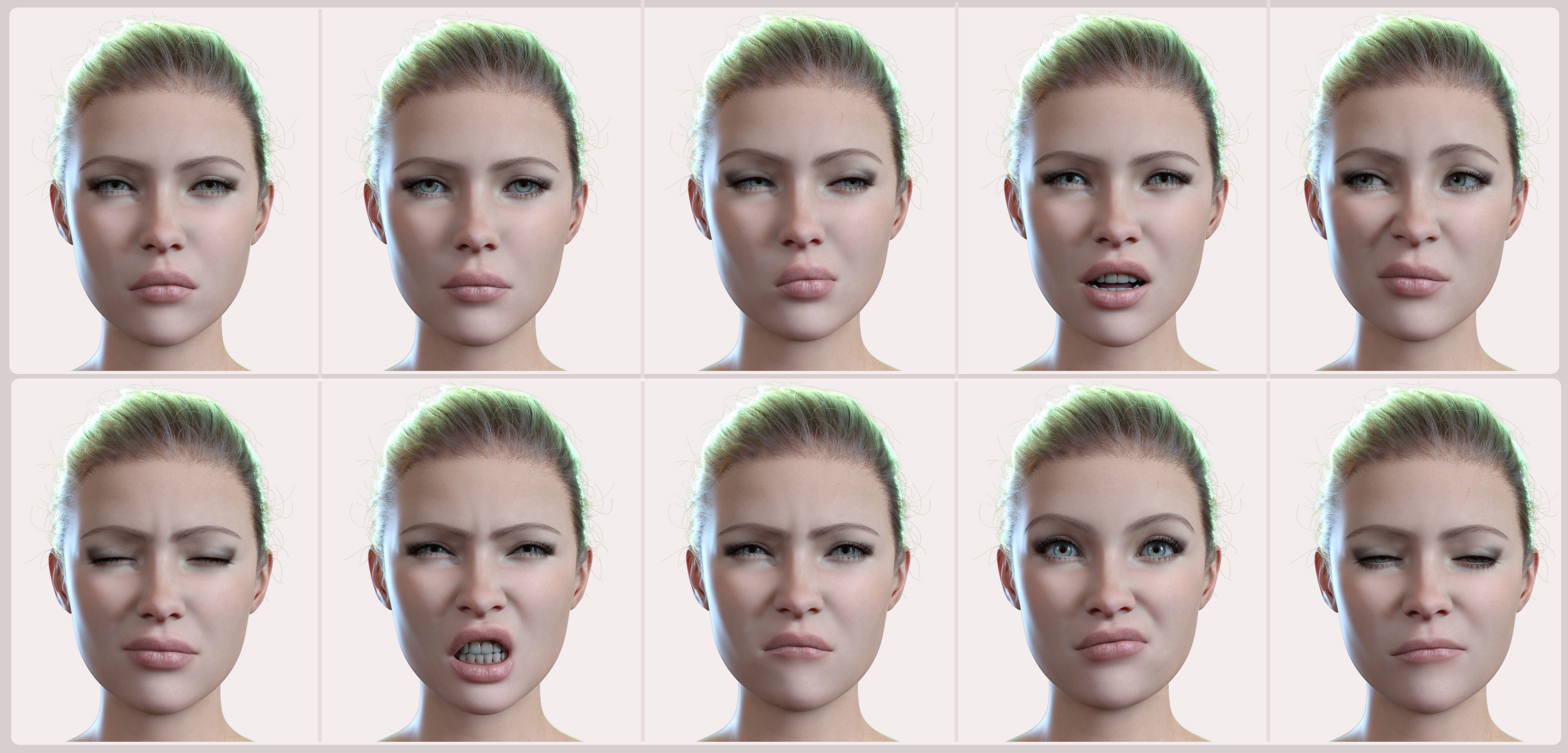 Z Face Library Frowns Expressions for Genesis 9 | Daz 3D
