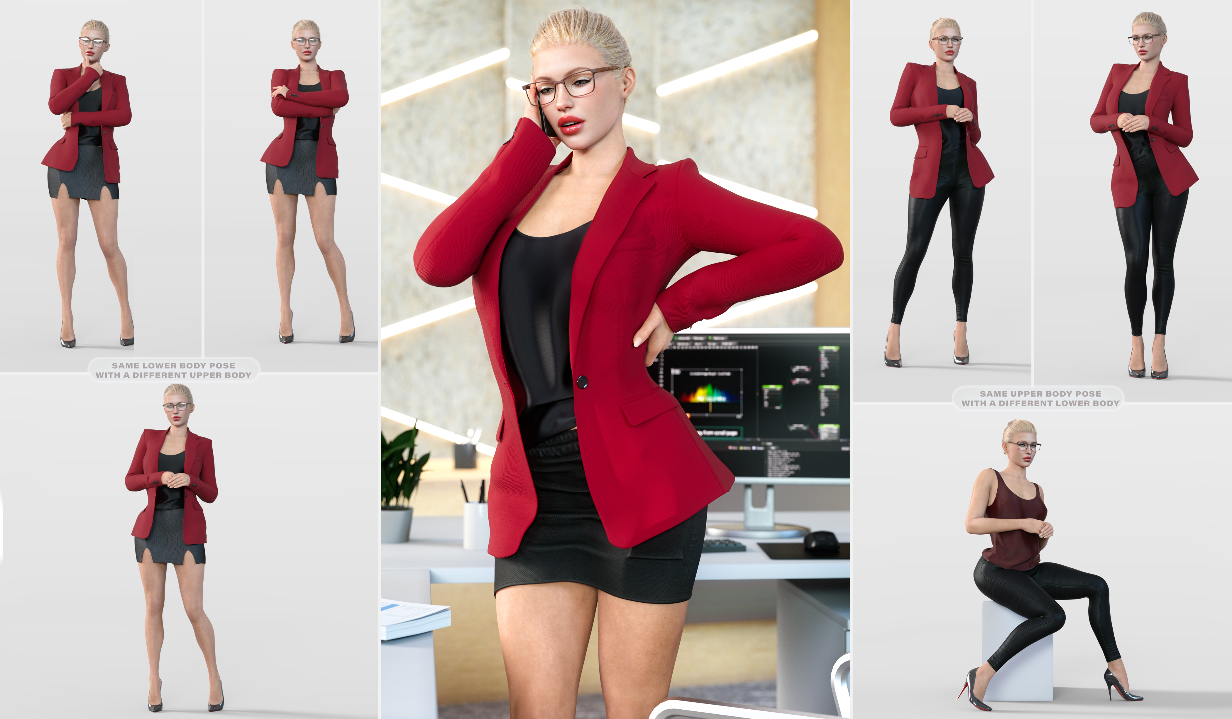 Z Bold and Professional Pose Mega Set for Genesis 9 and 8 Female | Daz 3D