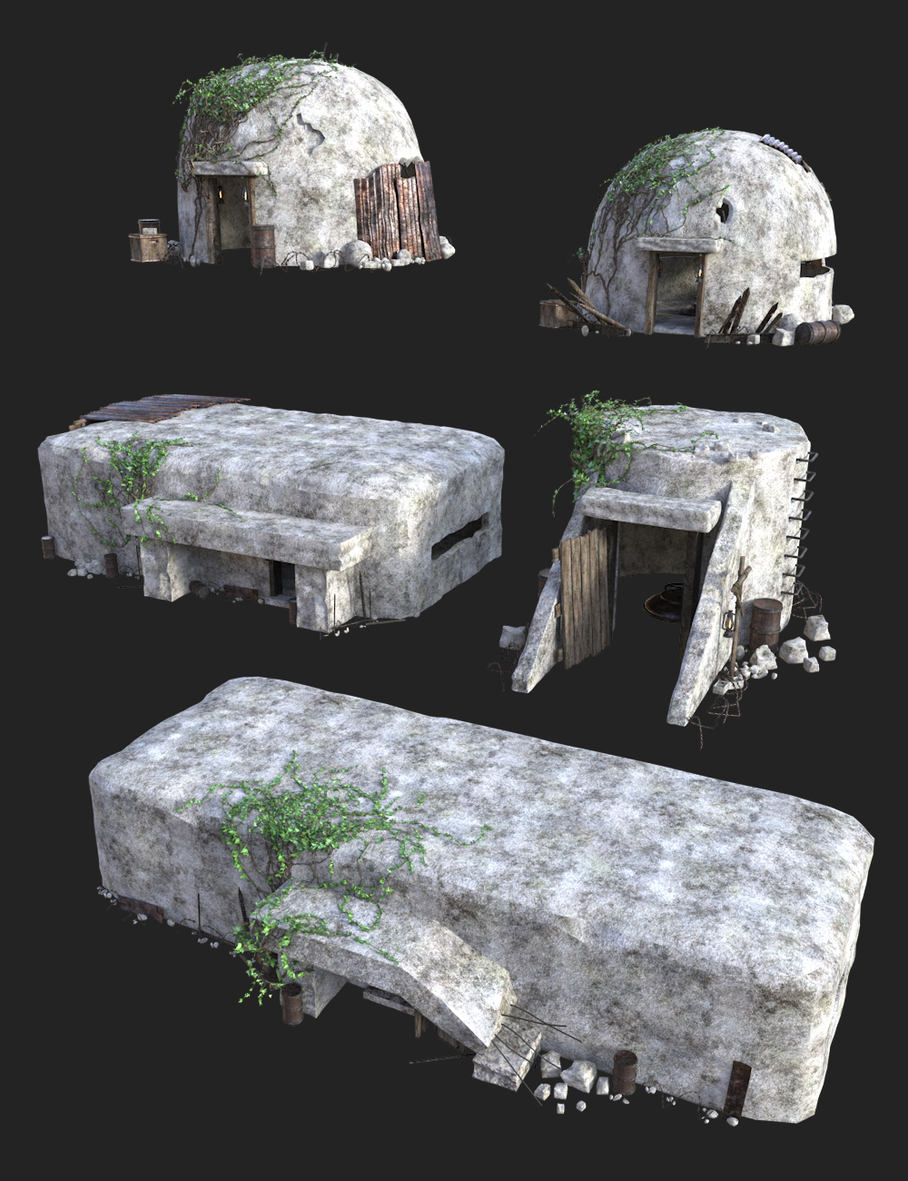 Post Apocalyptic Bunkers 1 | Daz 3D