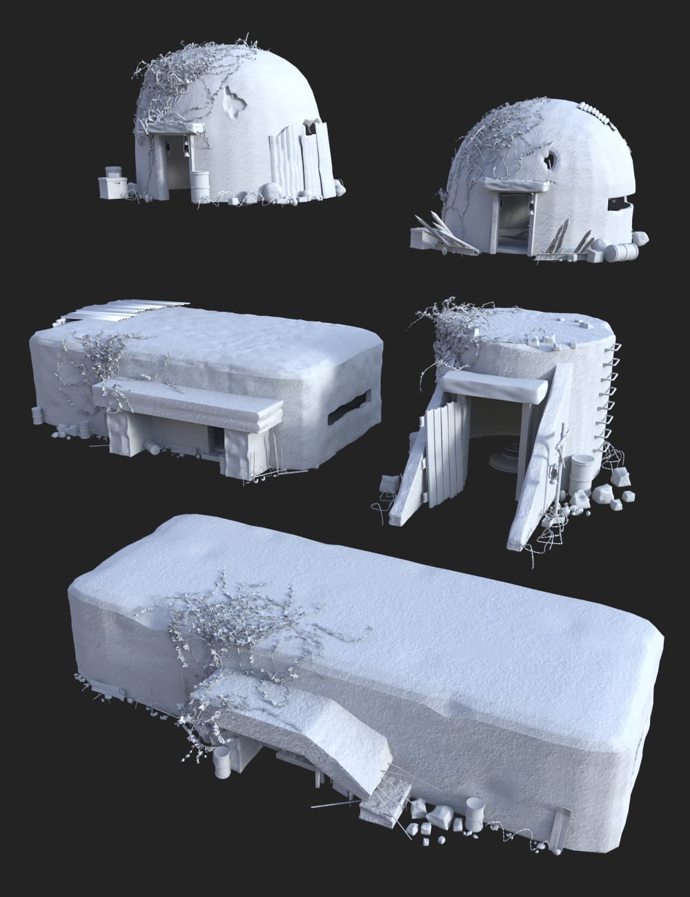 Post Apocalyptic Bunkers 1 | Daz 3D