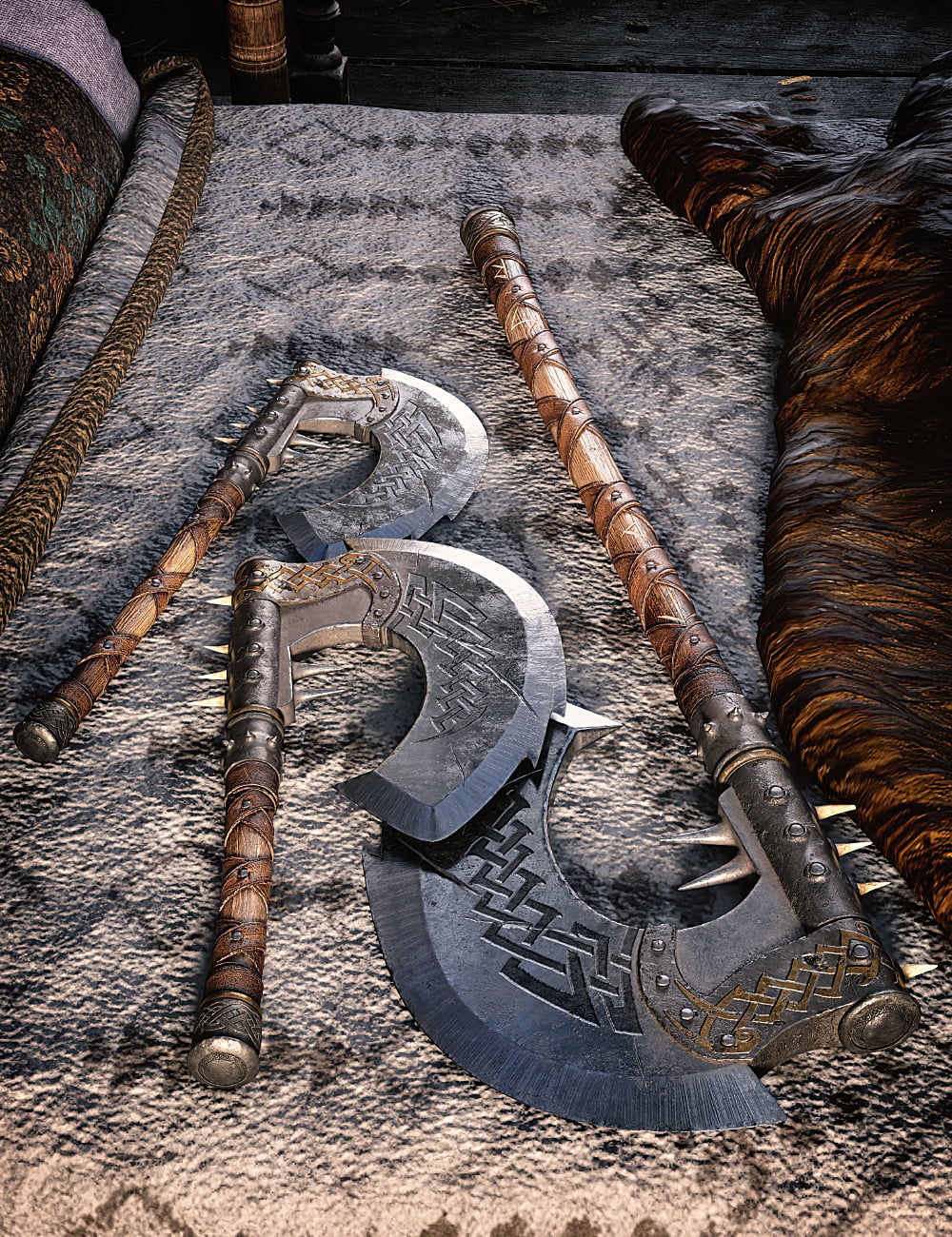STF Grimfang Axe for Genesis 9, Genesis 8 Female and Male | Daz 3D