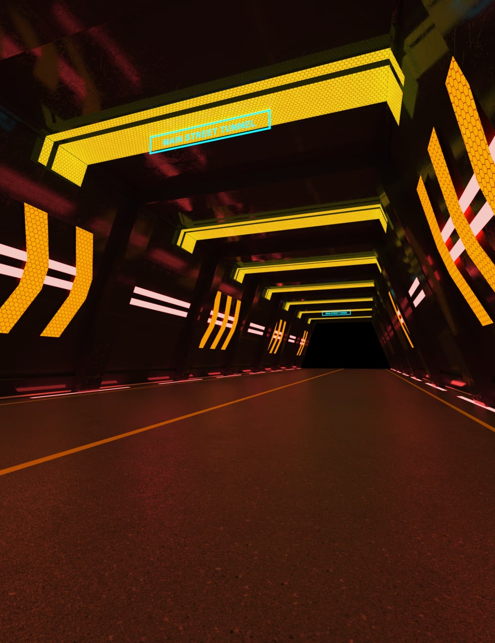 Cyber Road Tunnel | Daz 3D