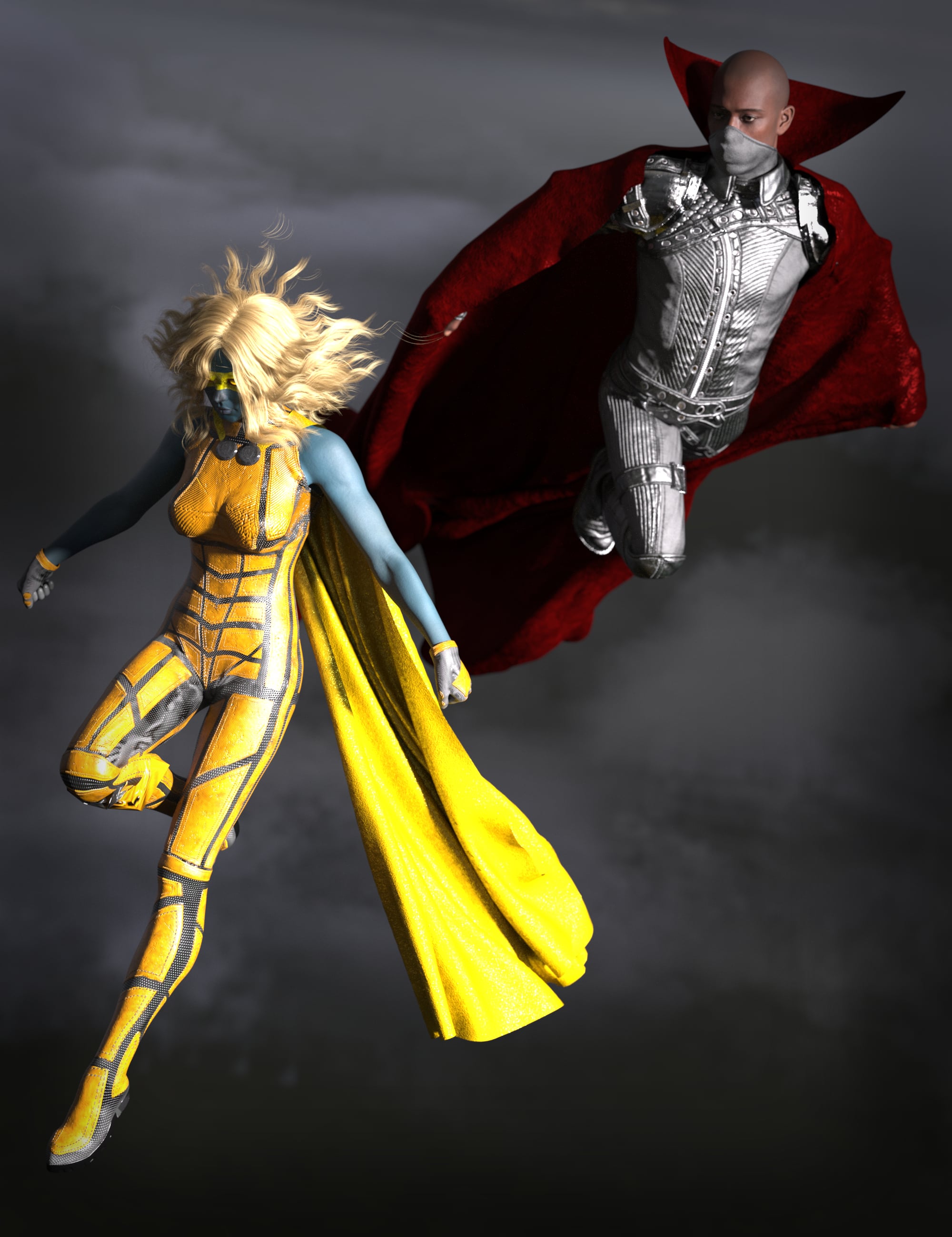 SY dForce Capes and Cloaks Genesis 9 ⋆ Freebies Daz 3D