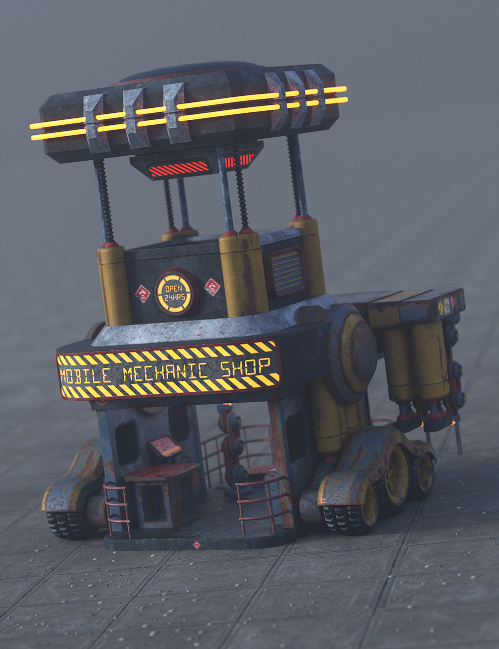 The Cog Regime Mobile Mechanic Shop | Daz 3D
