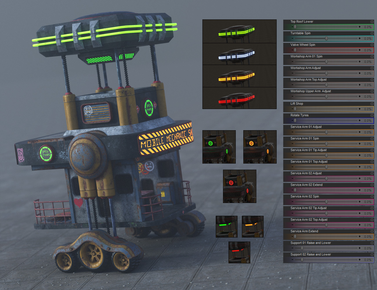 The Cog Regime Mobile Mechanic Shop | Daz 3D