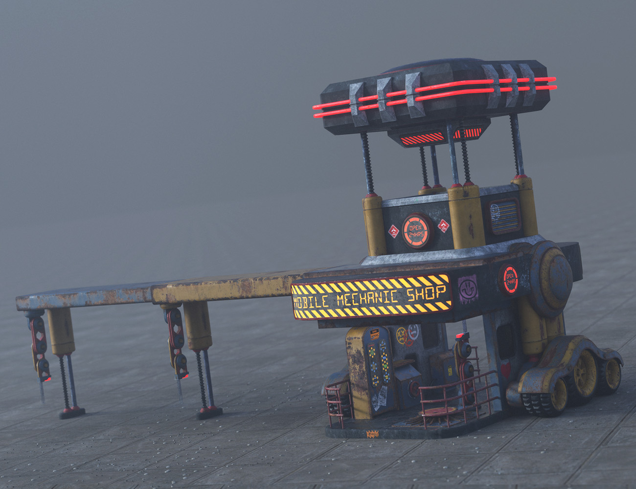 The Cog Regime Mobile Mechanic Shop | Daz 3D