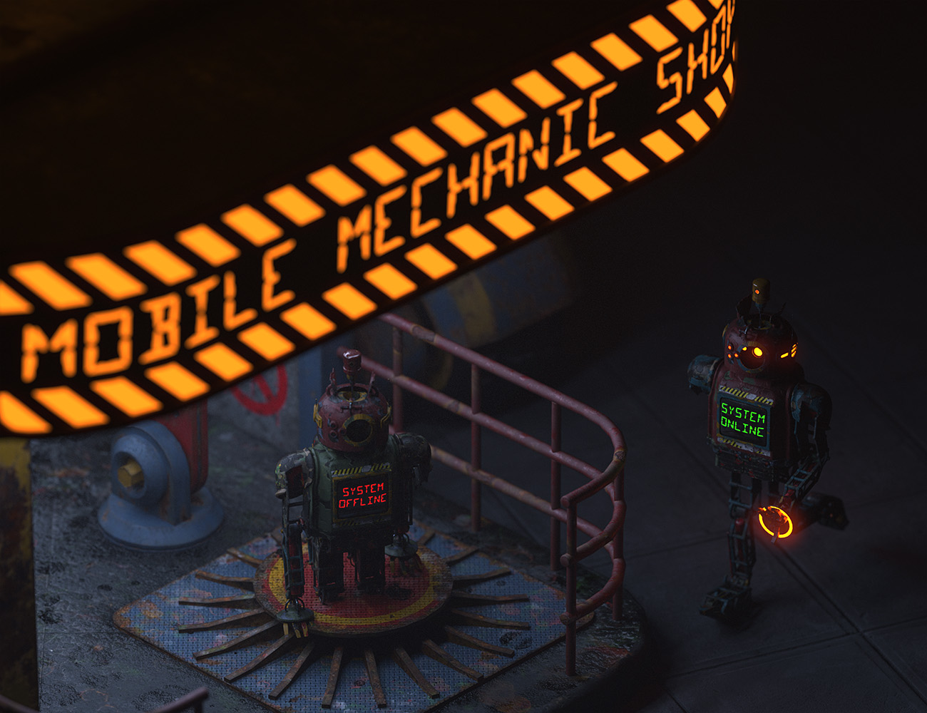 The Cog Regime Mobile Mechanic Shop | Daz 3D
