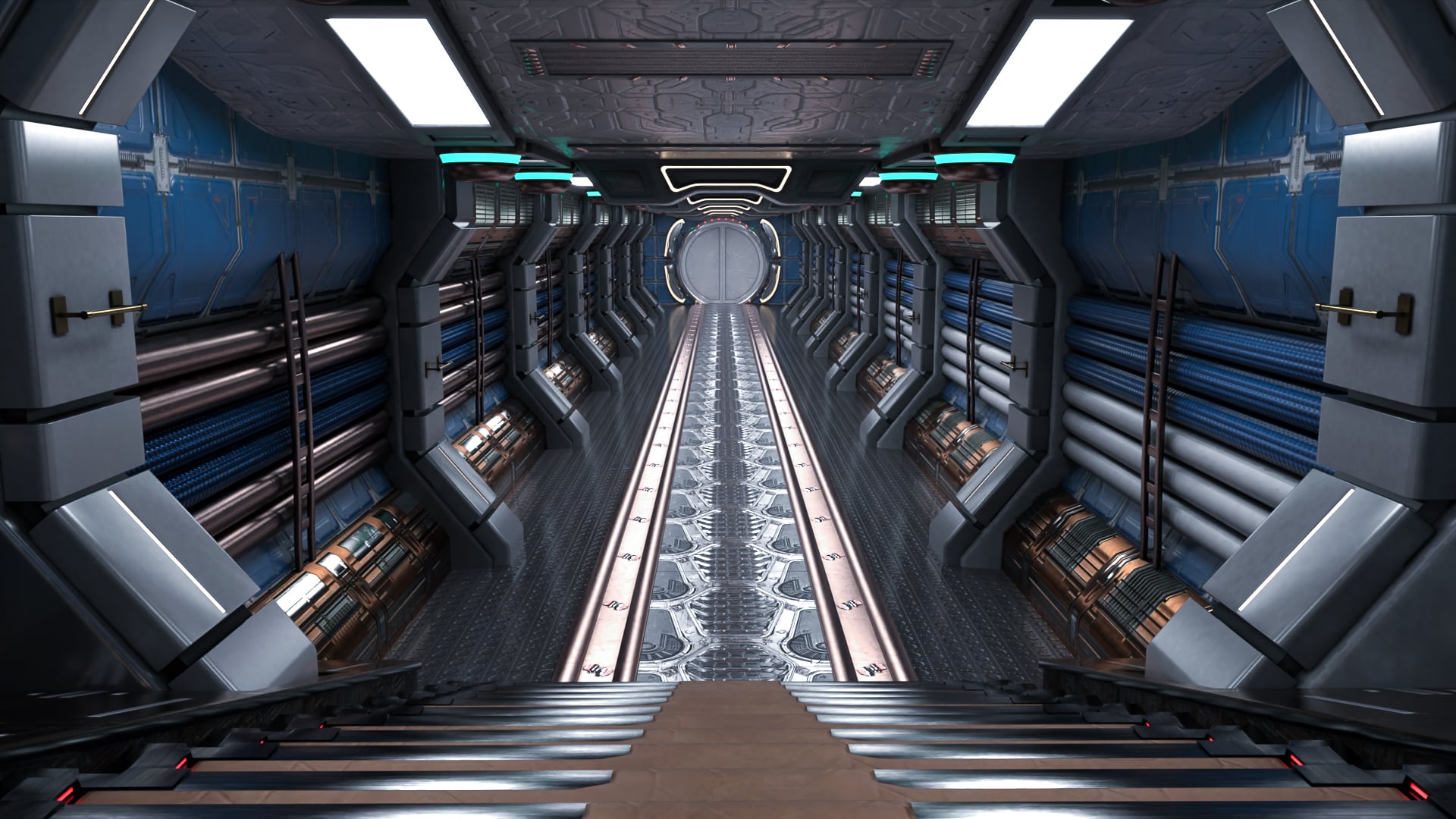 Futuristic Underground Hallway | Daz 3D