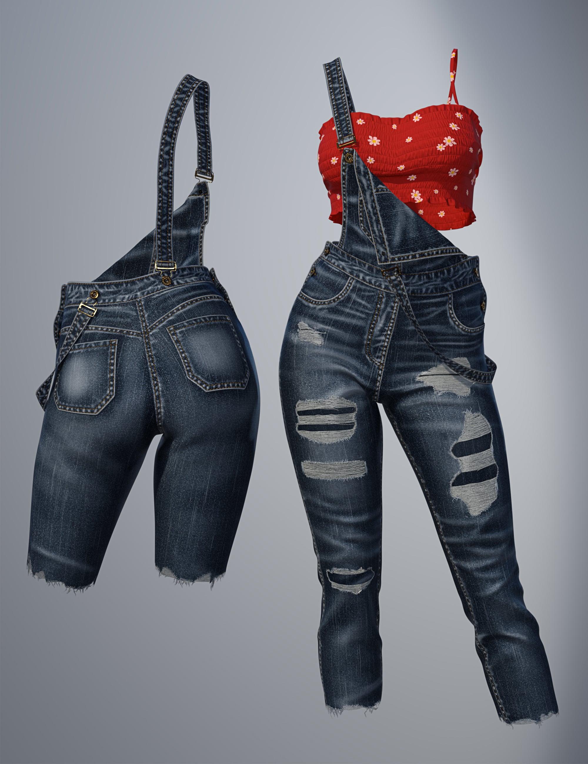 dForce SU Denim Overalls Collection for Genesis 9 | Daz 3D
