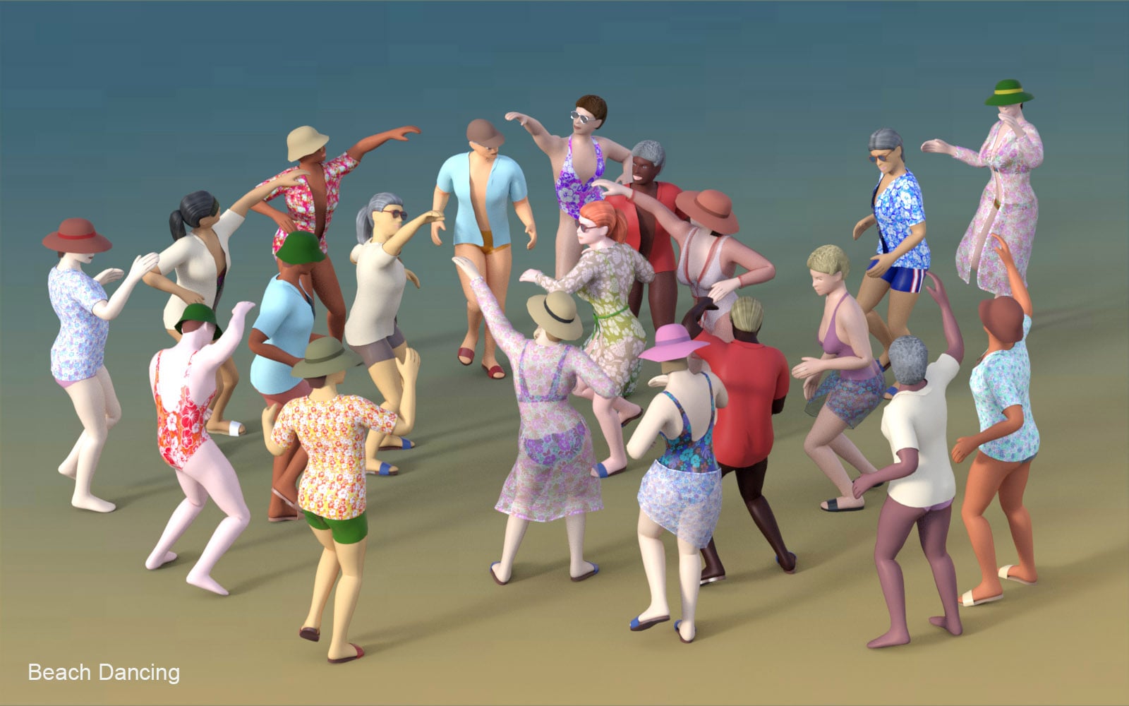 LowPoly Crowd Creator Expansion: Beach Life | Daz 3D