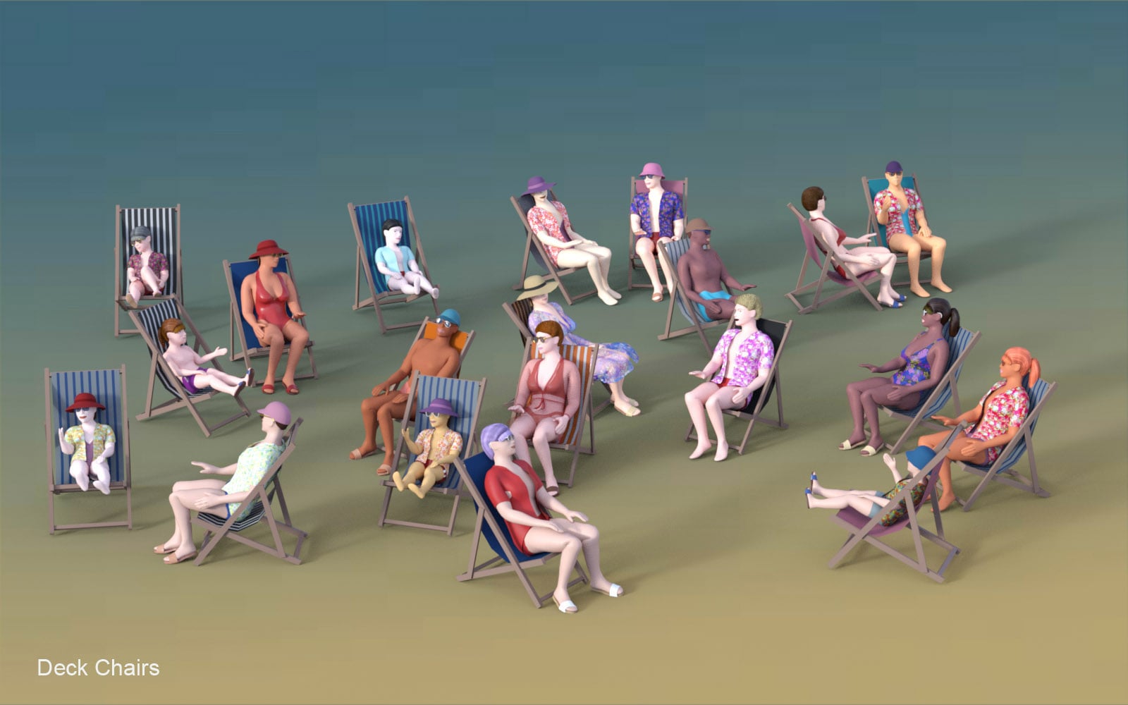 LowPoly Crowd Creator Expansion: Beach Life | Daz 3D