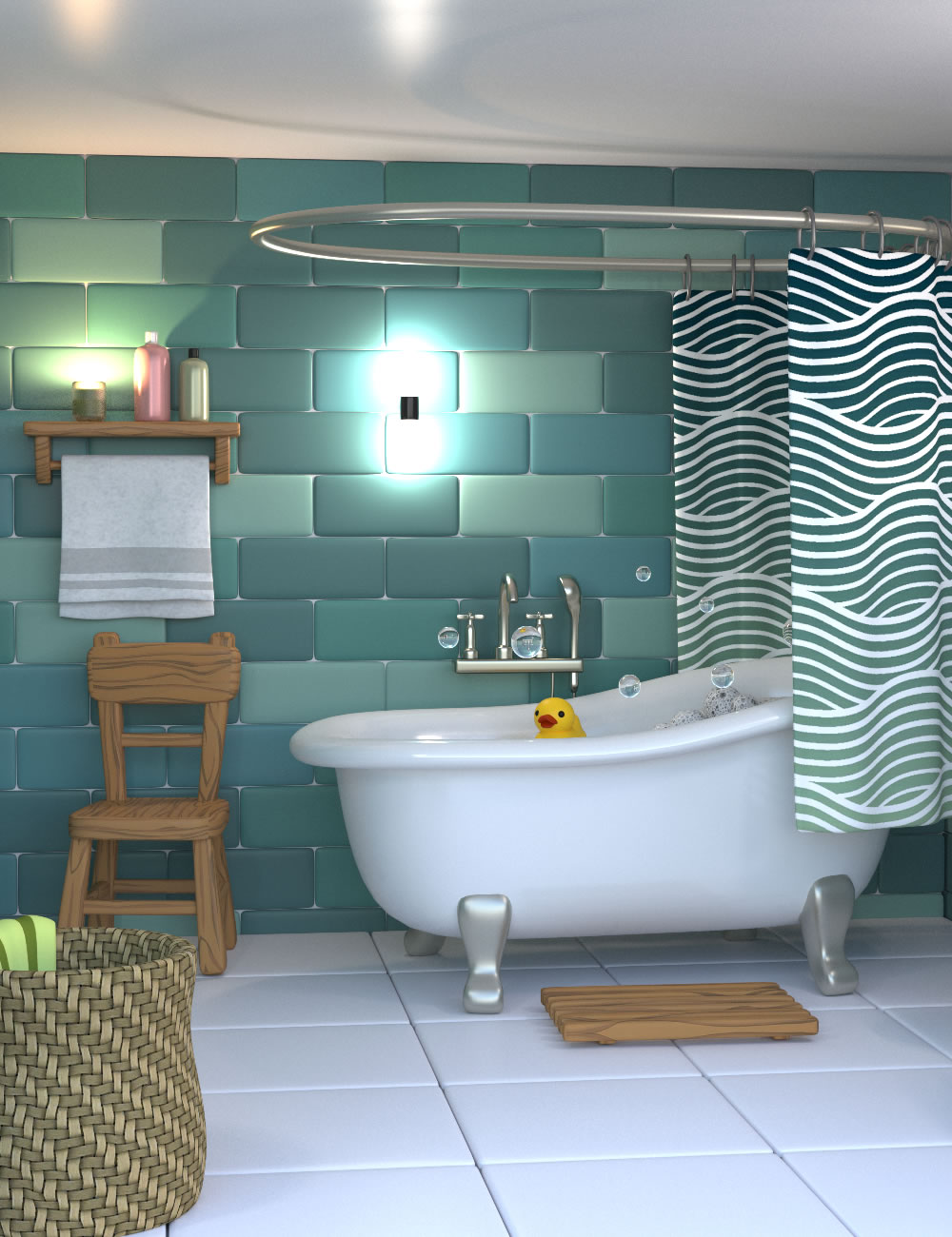 Bubbly Bathroom | Daz 3D