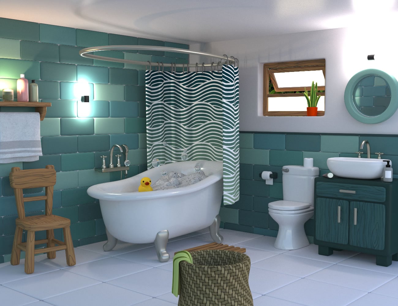 Bubbly Bathroom | Daz 3D