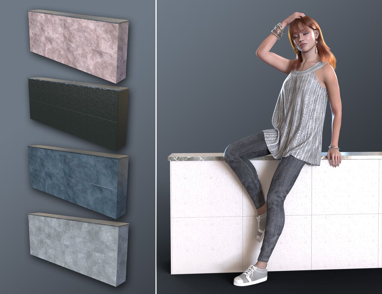 Modern Things To Lean On Texture Addon | Daz 3D