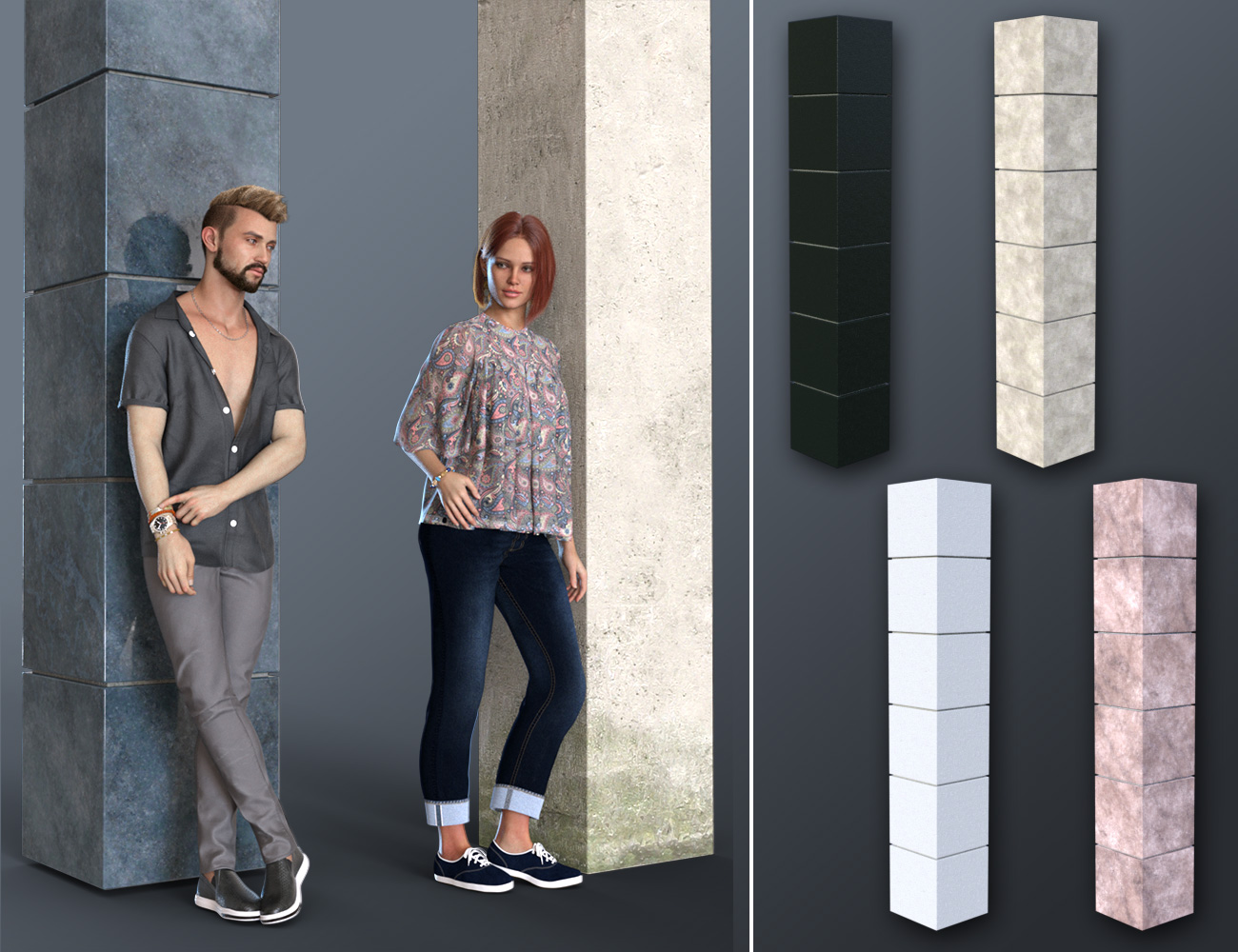 Modern Things To Lean On Texture Addon | Daz 3D