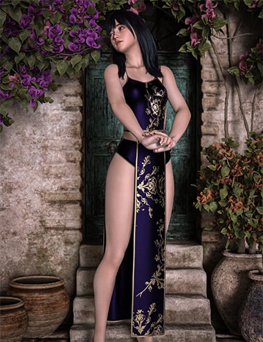 AH dForce Silken Petal Outfit Texture Add-On | Daz 3D