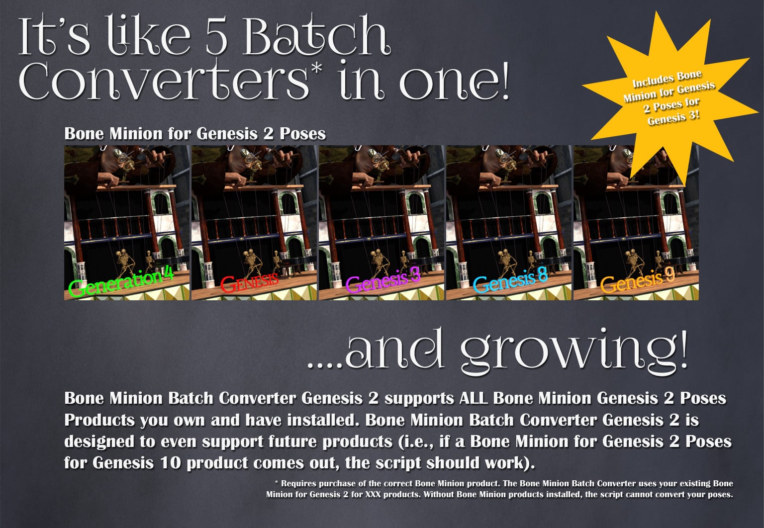 Bone Minion Batch Converter for Genesis 2 Poses | Daz 3D