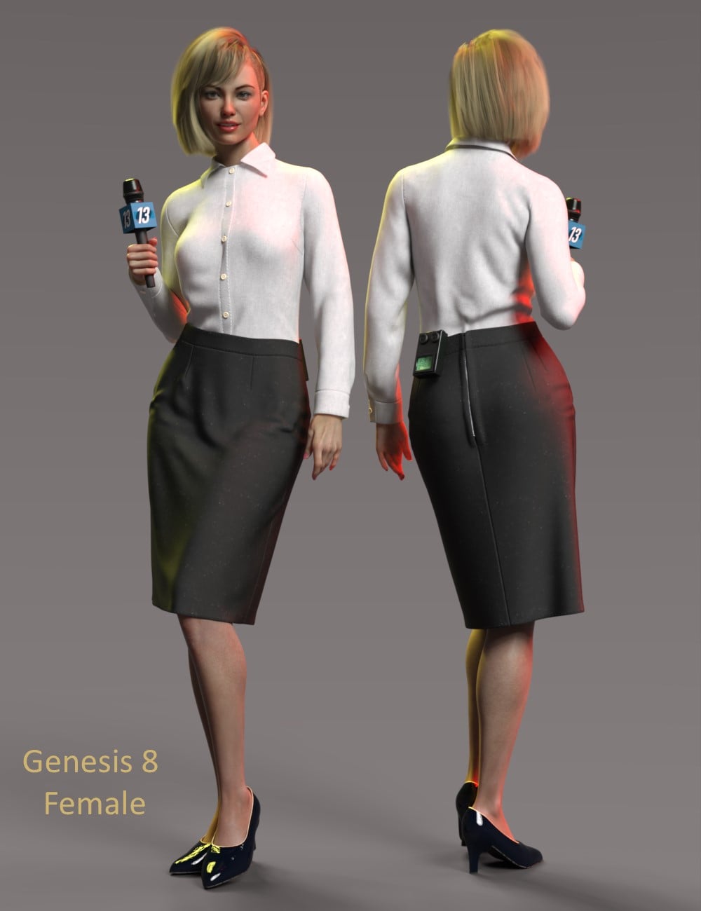 dForce Deadline Reporter Outfit for Genesis 9 and 8 Female | Daz 3D