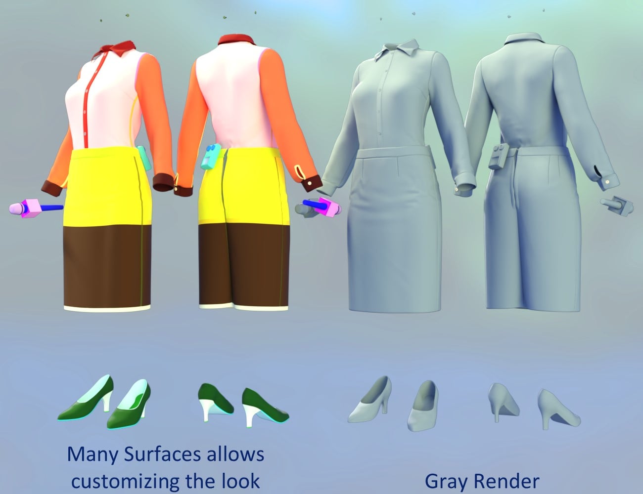 dForce Deadline Reporter Outfit for Genesis 9 and 8 Female | Daz 3D