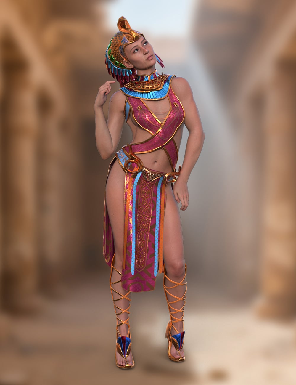 dForce Ancient Egyptian Traditional Outfit for Genesis 9 | Daz 3D