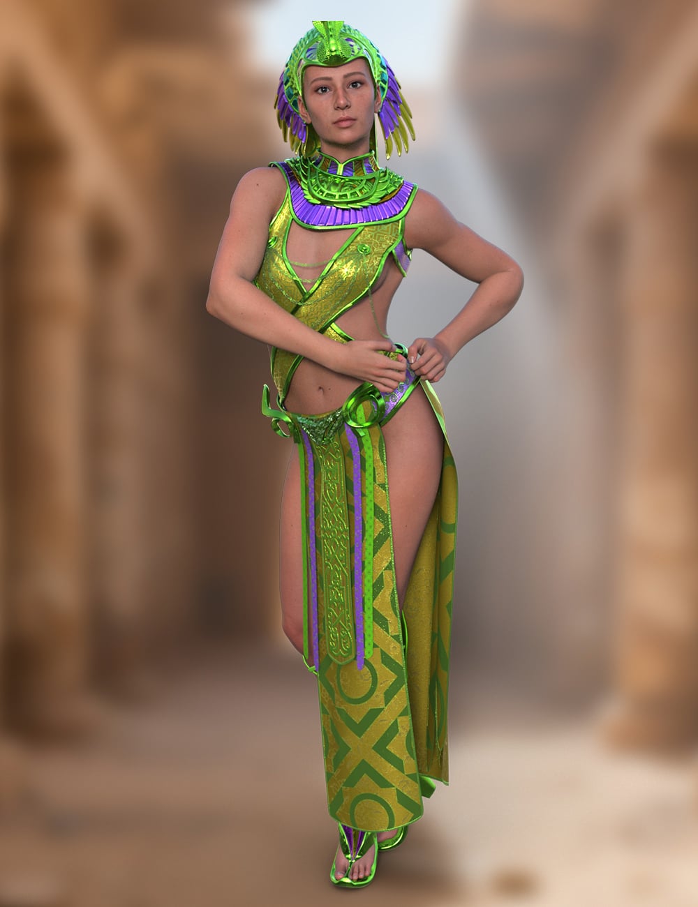 dForce Ancient Egyptian Traditional Outfit for Genesis 9 | Daz 3D