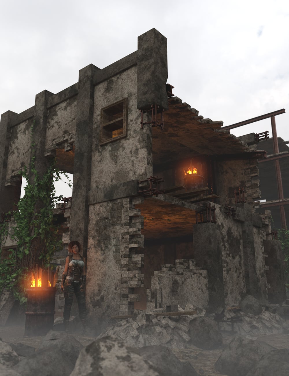 Post Apocalyptic Buildings 1 | Daz 3D