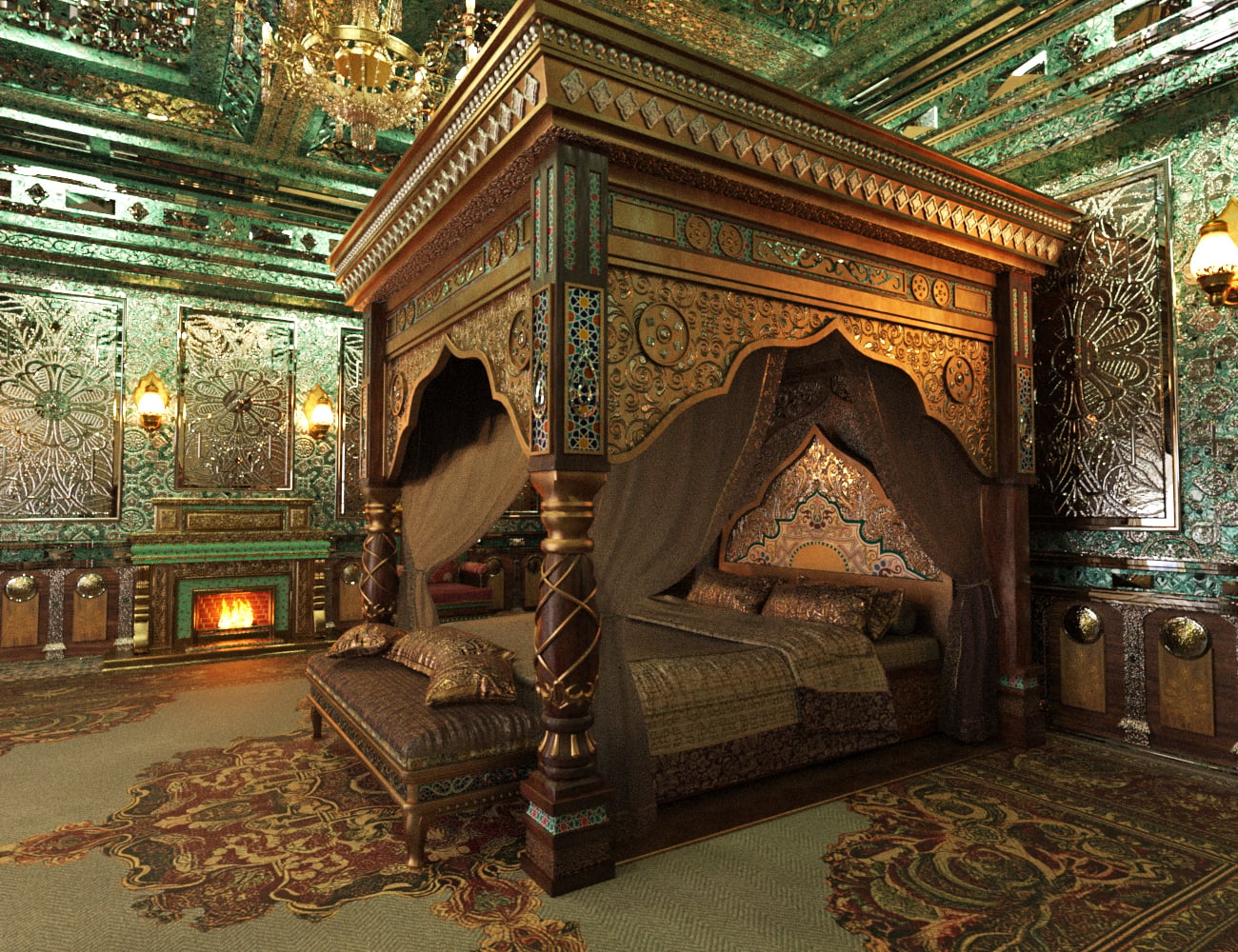 XI Persian Palace Bedroom | Daz 3D