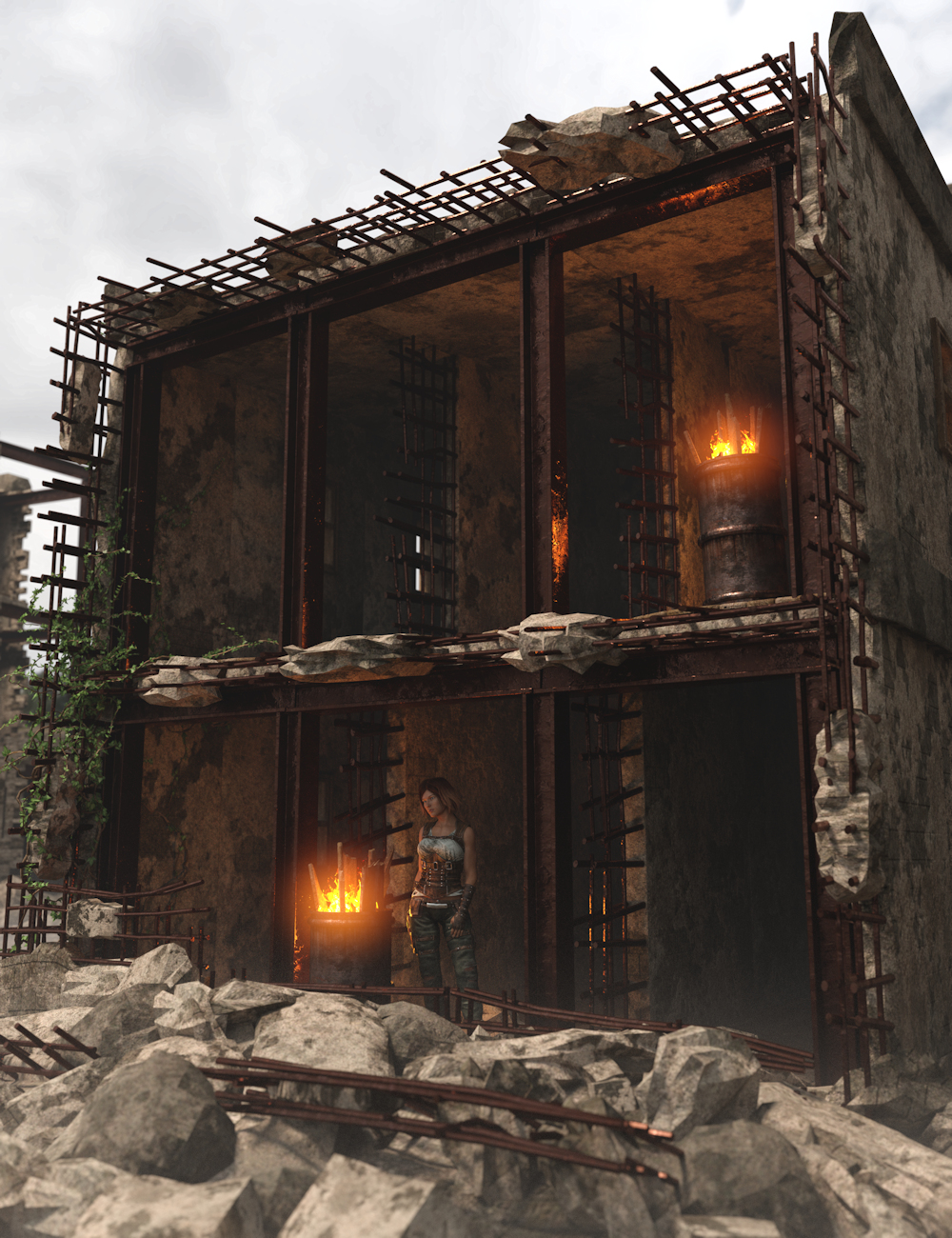 Post Apocalyptic Buildings 2 | Daz 3D