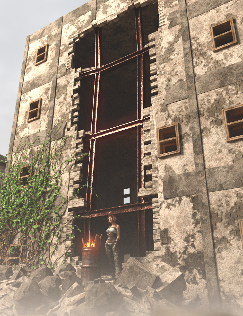 Post Apocalyptic Buildings 2 | Daz 3D