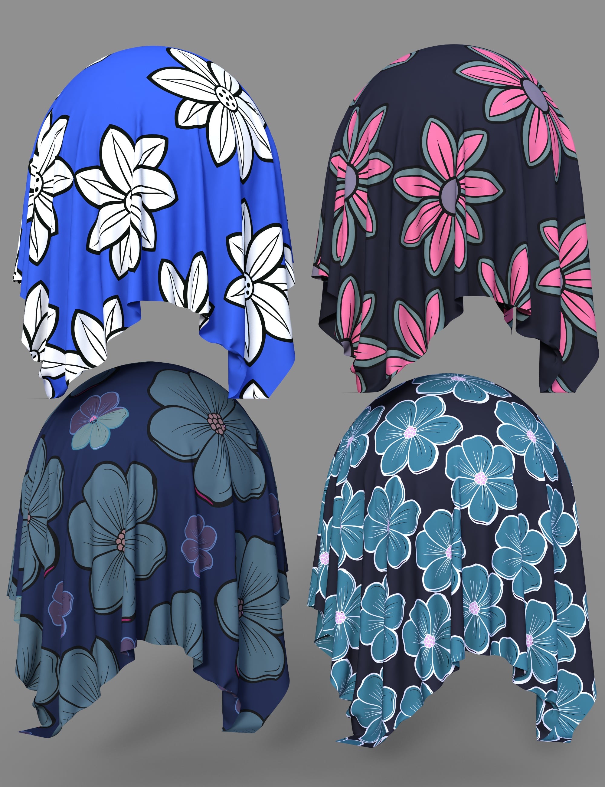 Gothic Flowers Fabric Iray Shaders - MR | Daz 3D