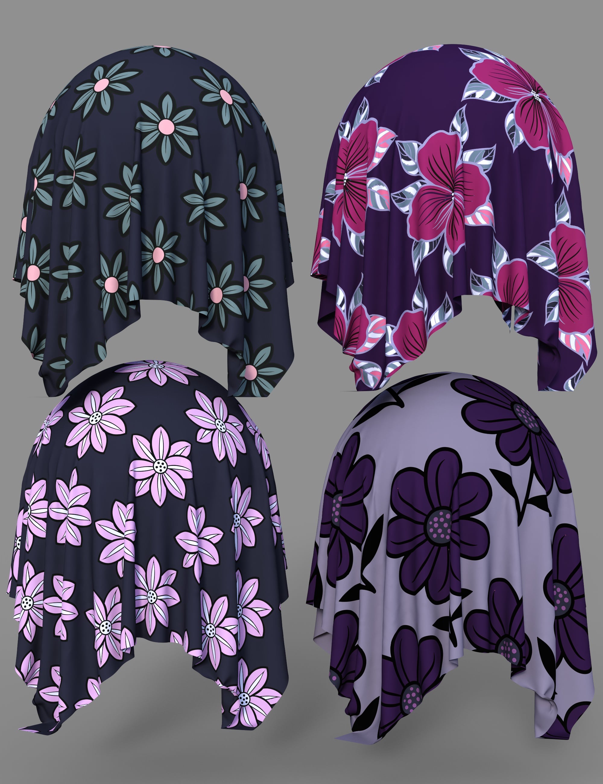 Gothic Flowers Fabric Iray Shaders - MR | Daz 3D