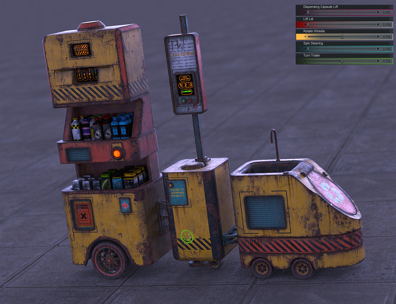The Cog Regime Vendor Cart | Daz 3D