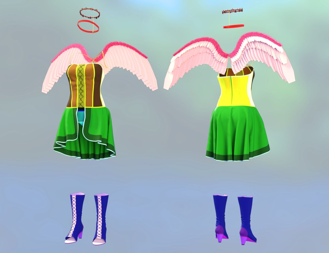 dForce Stellar Angel Outfit for Genesis 9 and Genesis 8 Female | Daz 3D